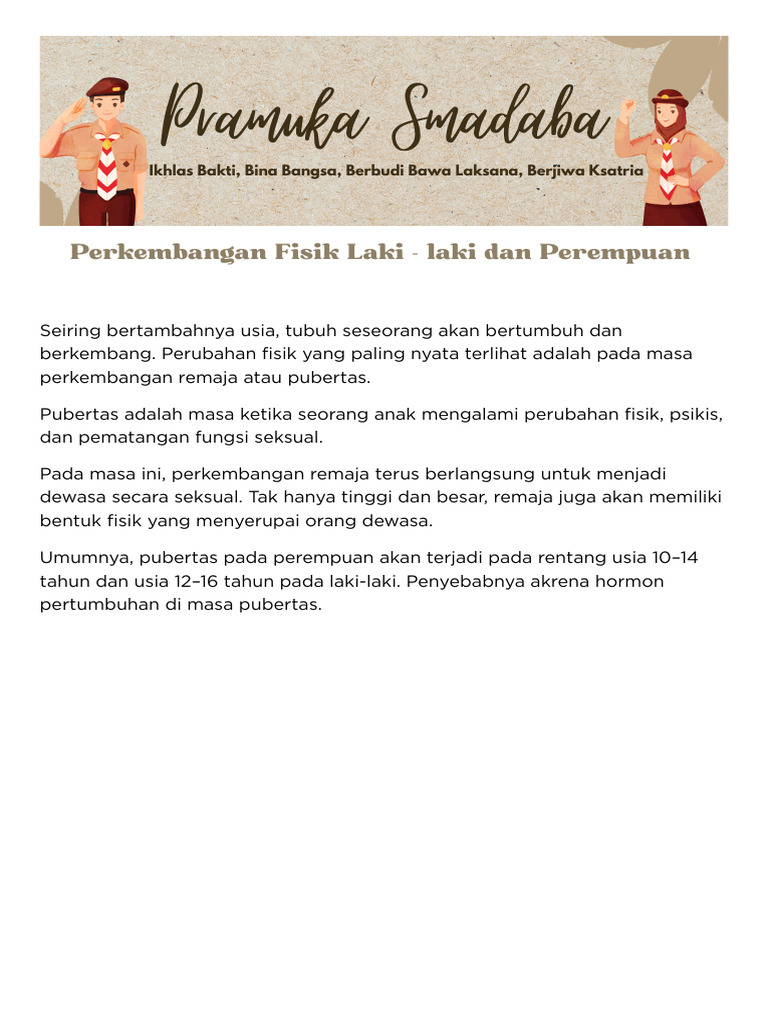 Panduan Pubertas untuk Remaja | PDF | Pengembangan Diri