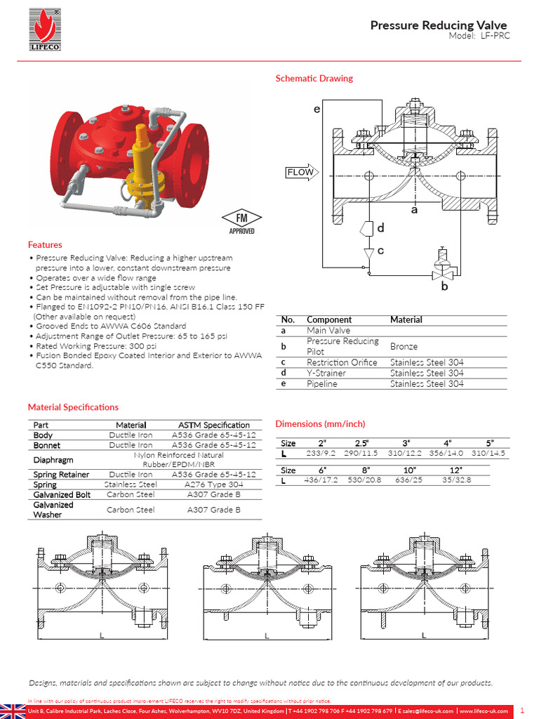 Pressure Reducing Valve LF PRC | PDF | Valve | Steel