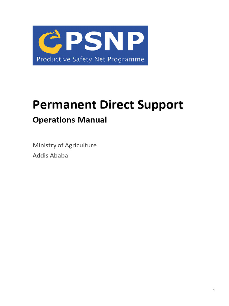 Permanent Direct Support: Operations Manual | PDF | Social Work | Food ...