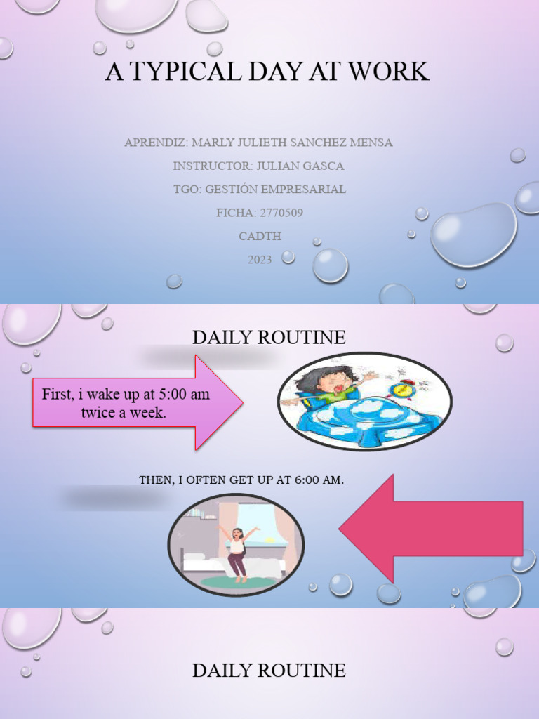 A Typical Day at Work Marly | PDF