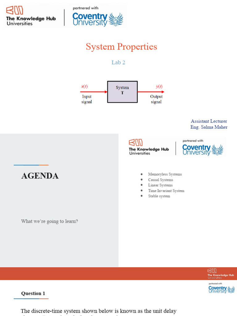 Lab 2 - System Properties | PDF | Applied Mathematics | Electrical Engineering