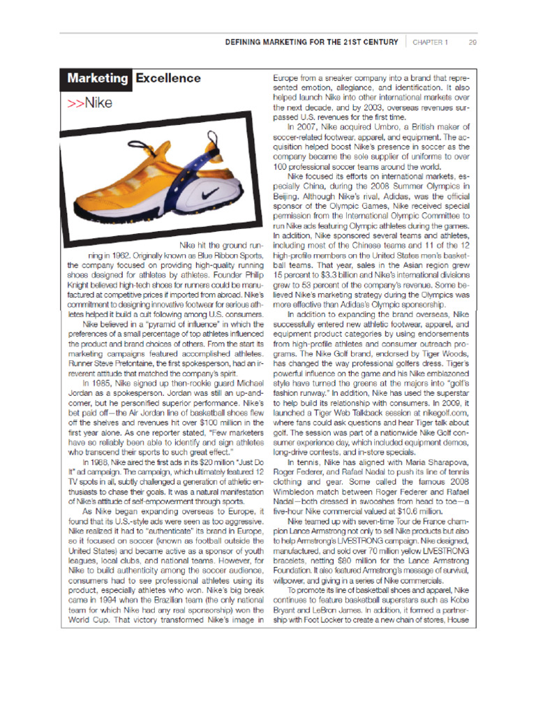 Nike Case Study - Competitive Advantage | PDF