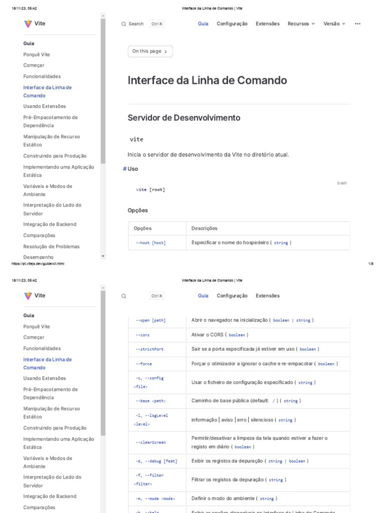 Interface Da Linha de Comando - Vite | PDF | Interface de linha de comando | Desenvolvimento de ...