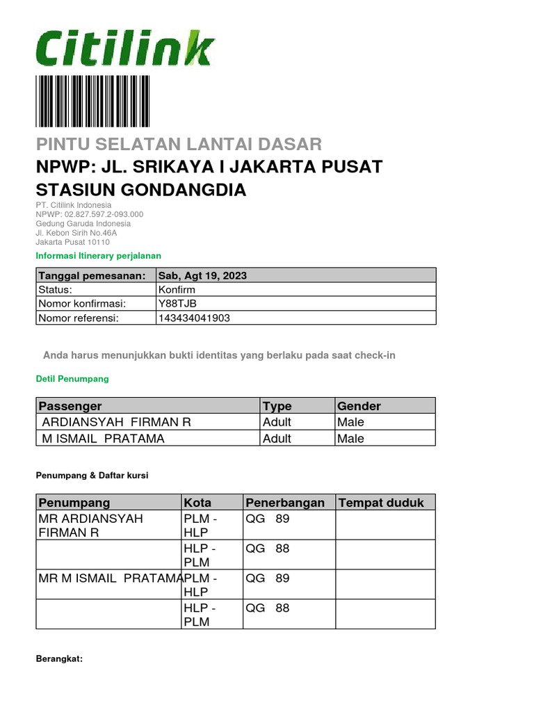 Citilink MR Firman & MR Ismail | PDF