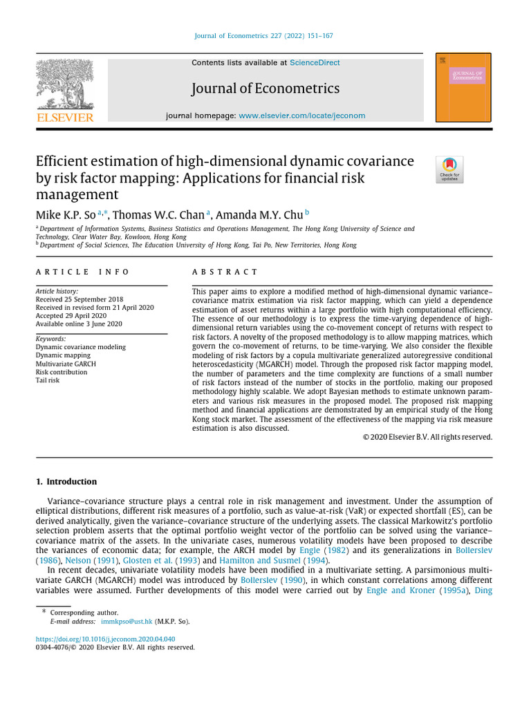 Efficient Estimation of High-Dimensional Dynamic Covariance by Risk ... Efficient Estimation of High-Dimensional Dynamic Covariance by Risk ...