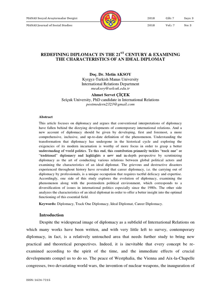 Redefining Diplomacy in The 21C | PDF | Diplomacy | Diplomat