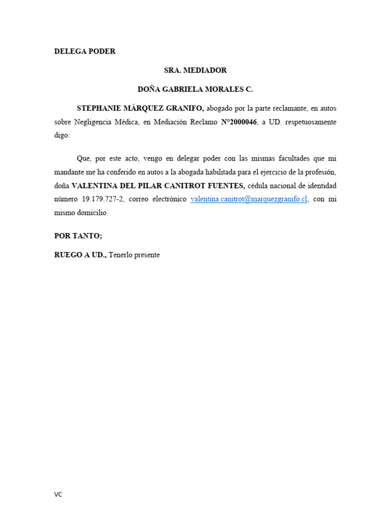 Delega Poder Mediación | PDF | Ciencias sociales | Derecho
