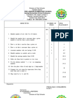 Grade 1 - Mathematics - 1ST PERIODICAL TEST 2018 TAGALOG | PDF