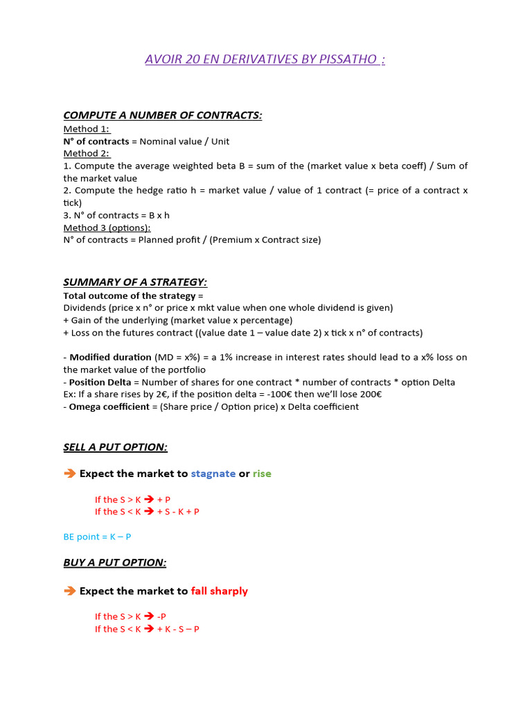 Derivatives Trading Strategies Explained | PDF