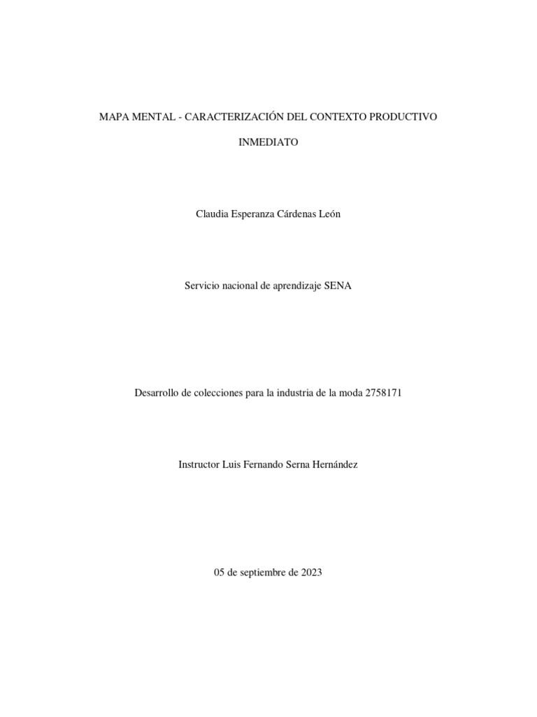Mapa Mental - Caracterización Del Contexto Productivo Inmediato | PDF ...