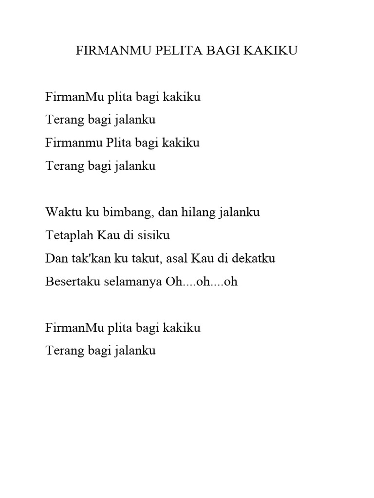 Firmanmu Pelita Bagi Kakiku | PDF
