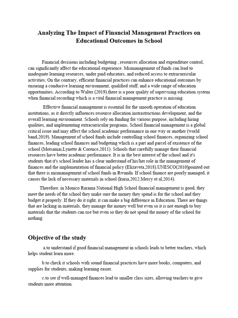 Analyzing The Impact of Financial Management Practices On Educational ...