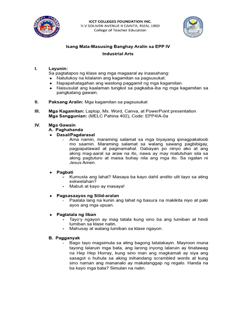 EPP Lesson Plan | PDF