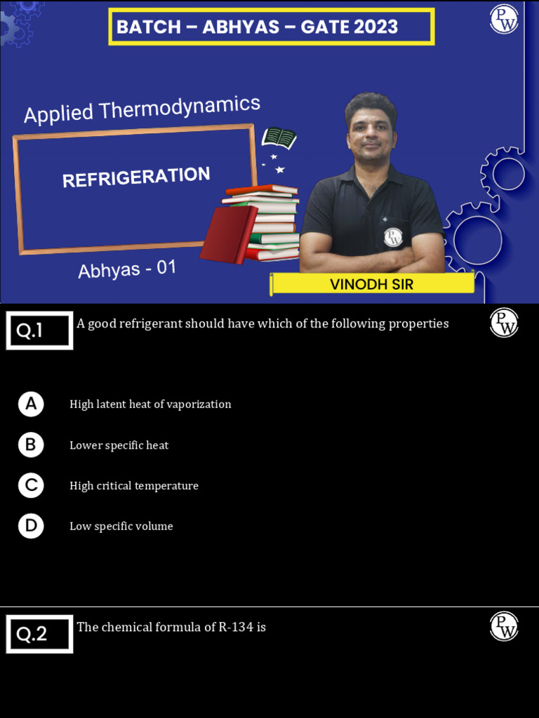 Abhyas 1 | PDF | Refrigeration | Refrigerator