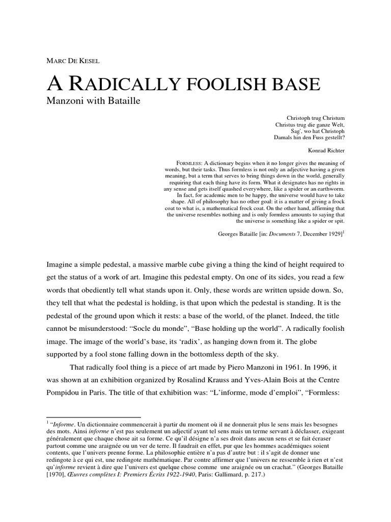 A Radically Fool base-L'Informe | PDF