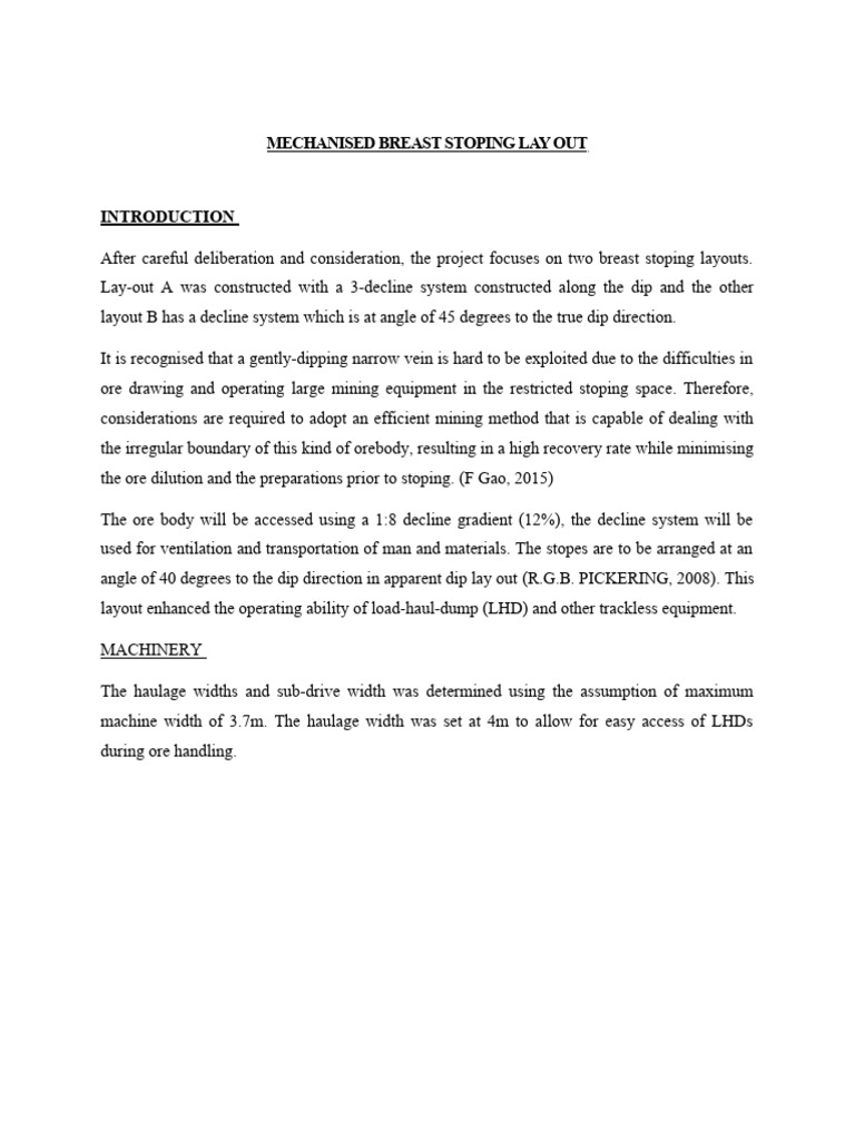 Breast Stoping Lay Out | PDF | Mining