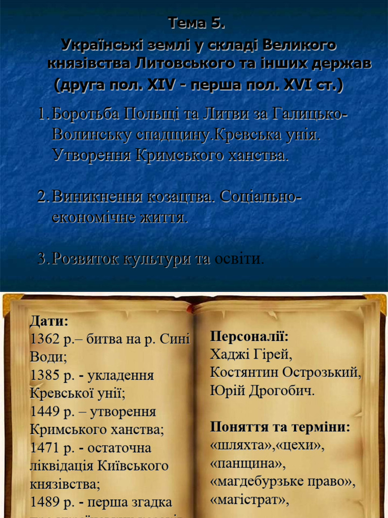 Prezentaciya Na Temu Ukrayinski Zemli U Skladi Velykogo Knyazivstva Lytovskogo Ta Inshyh Derzhav ...