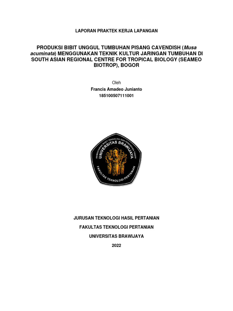 LaporanPKL FrancisAmadeoJunianto SEAMEO | PDF