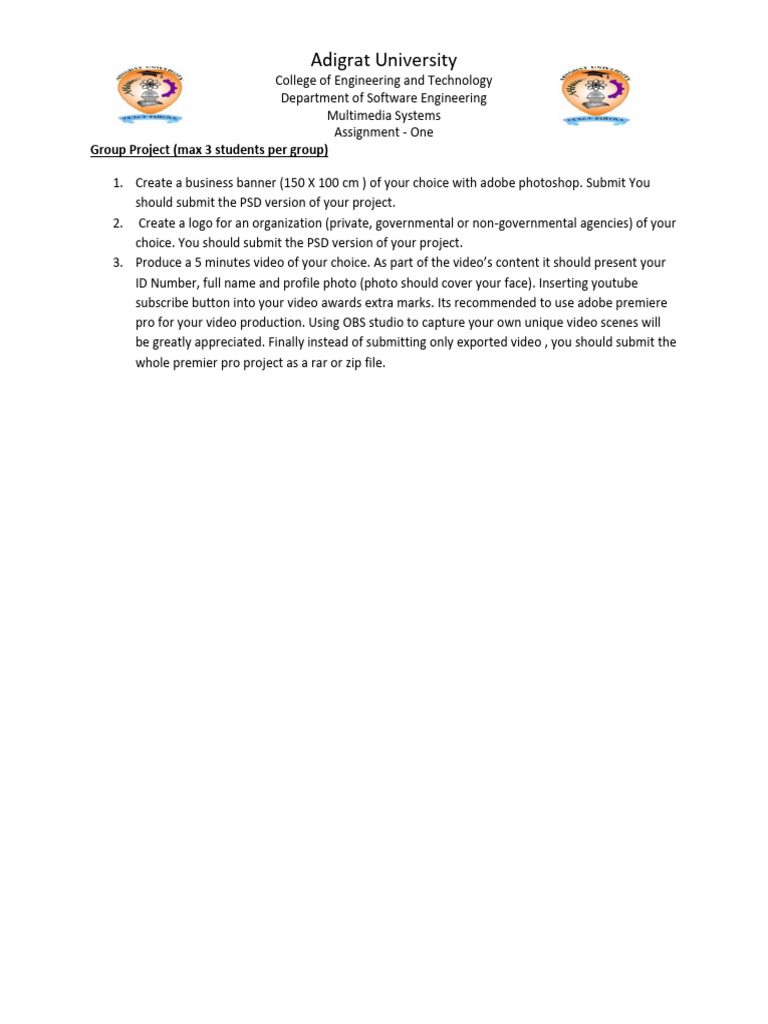 Multimedia Systems - Assignment I | PDF