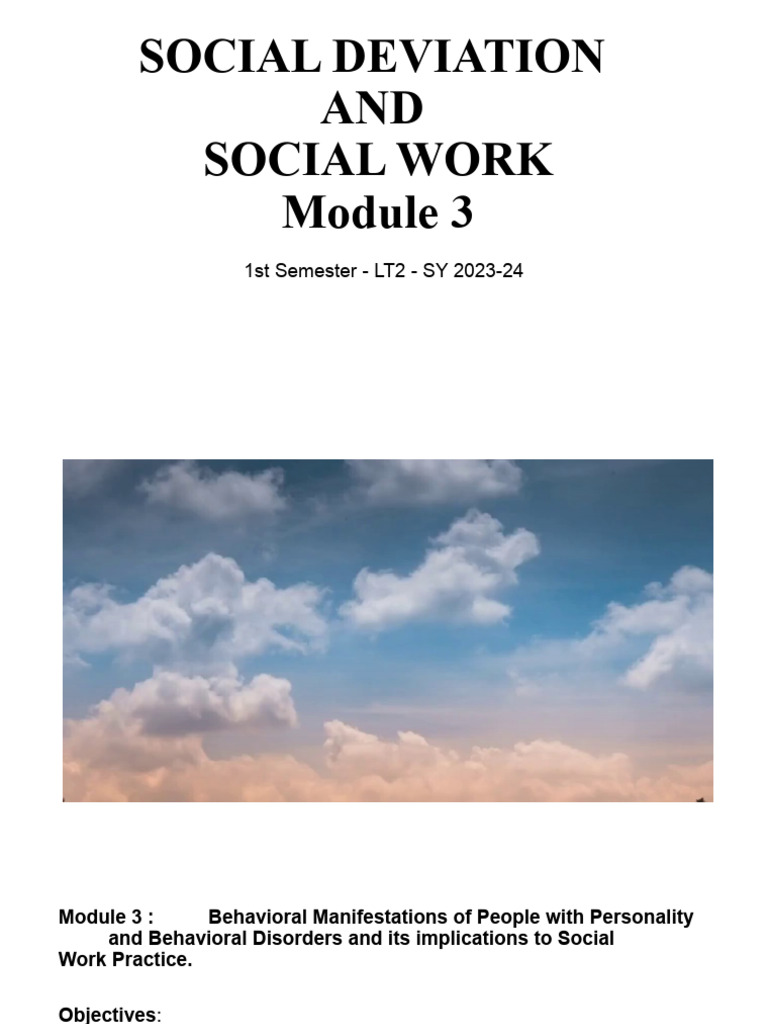SD & SW Module 3 Personality Disorder | PDF | Personality Disorder ...