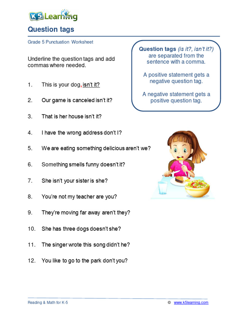 Question Tags Worksheet | PDF | Language Arts & Discipline