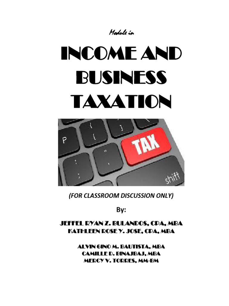 Module in Income and Business Taxation | PDF | Cost Of Living | Taxes