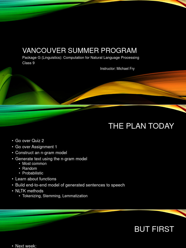 Ubc Summer School In Nlp Vsp 2019 Lecture 9 Pdf Computer