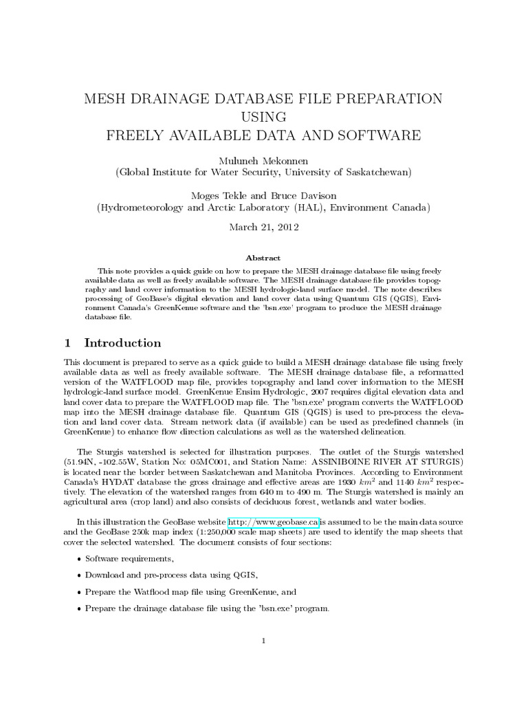 ManualV1 Using QGIS Mesh Preparation | PDF | Geographic Information System | Drainage Basin