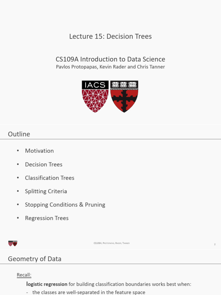 Lecture15 Decision Trees | PDF | Statistical Classification | Logistic Regression