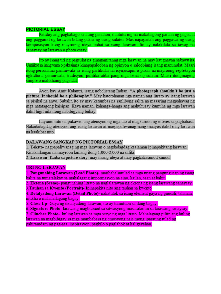 Pictorial Essay | PDF