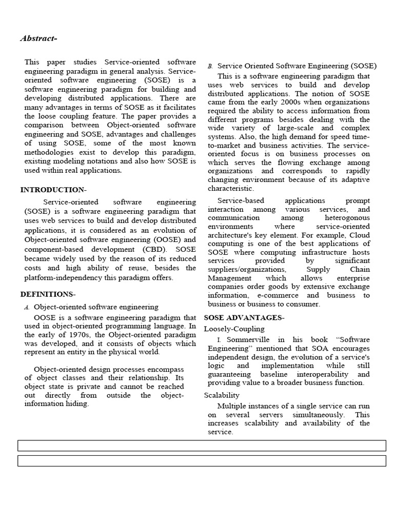 Service-Oriented vs Object-Oriented Software Engineering | PDF | Service Oriented Architecture ...