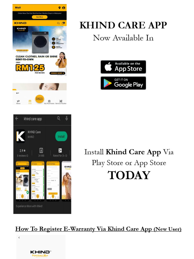 How To Register E-Warranty Via Khind Care App | PDF