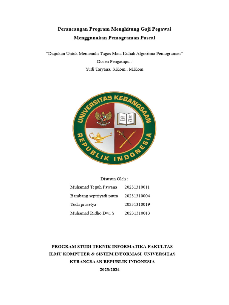 Program Gaji Pegawai dengan Pascal | PDF