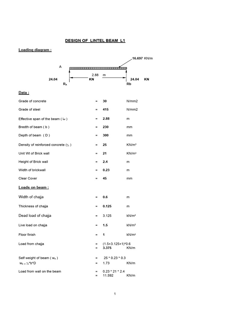 Lintel | PDF | Strength Of Materials | Building Technology