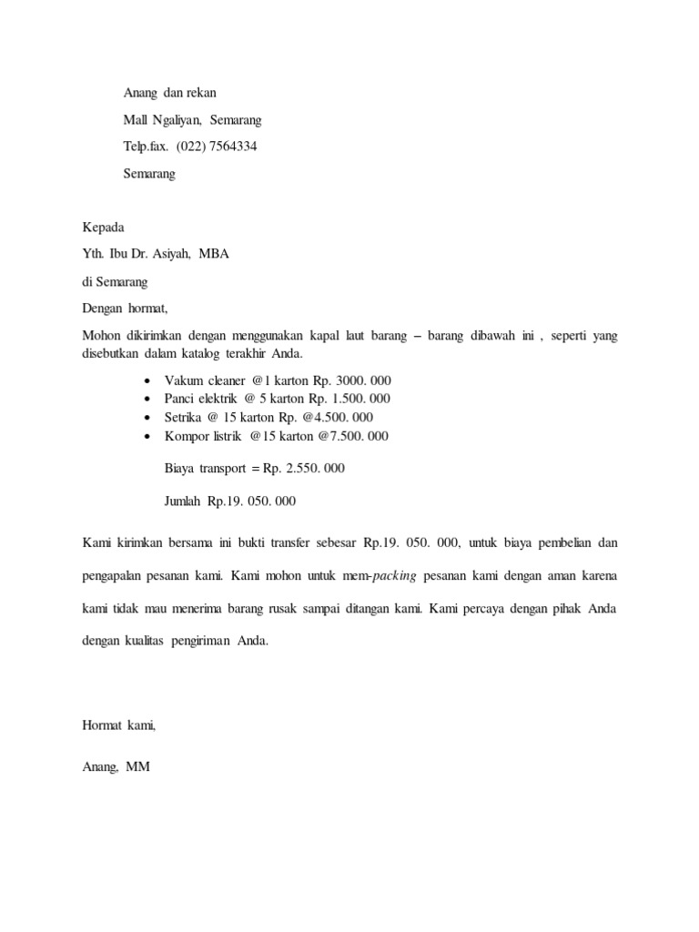 Surat Korespondensi Bisnis | PDF