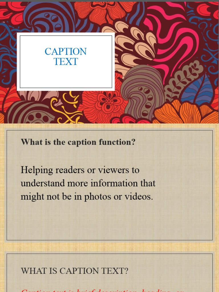 Materi Caption Class 12 | PDF | Career & Growth