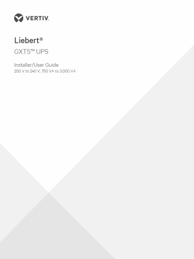 Vertiv GXT5 UPS 750VA To 3kVA User Manual | PDF | Power Inverter | Ac Power Plugs And Sockets