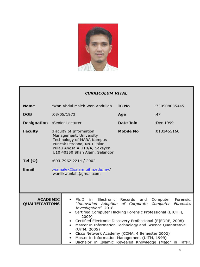 CV Wam 2020 | PDF | Computing