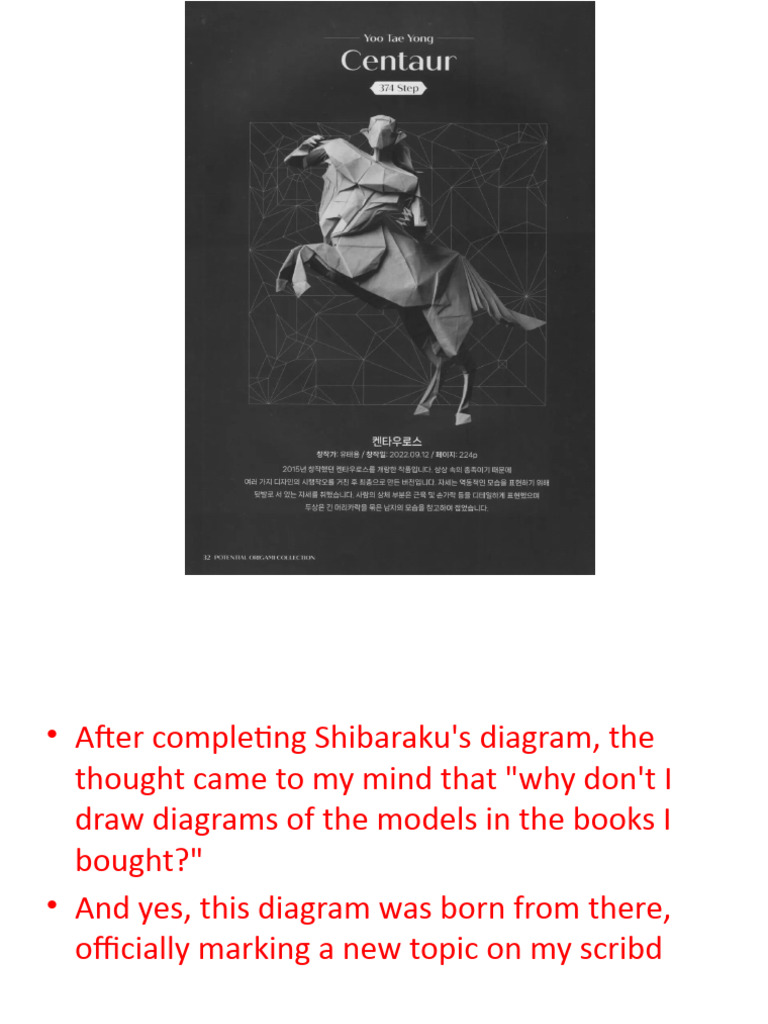 Origami Centaur Yoo Tae Yong Diagram | PDF