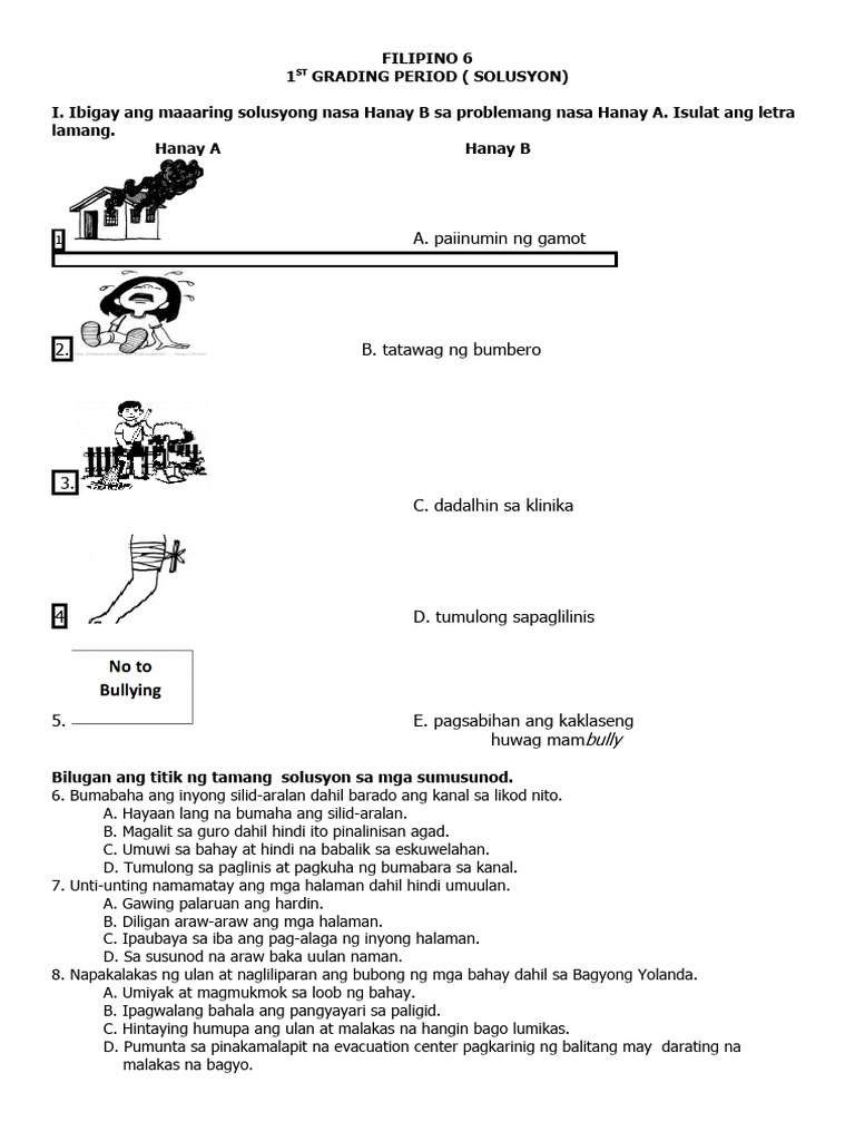 Filipino 6 (Solusyon) | PDF