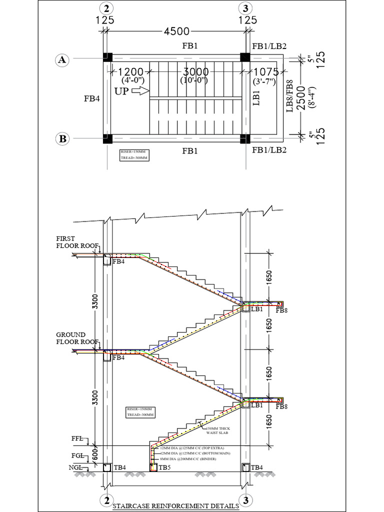 Staircase Reinforcement Details | PDF