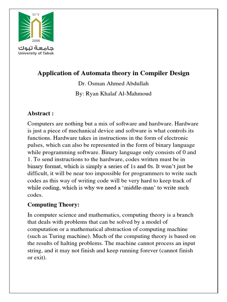 Automata Theory | PDF | Automata Theory | Computer Program Automata Theory | PDF | Automata Theory | Computer Program