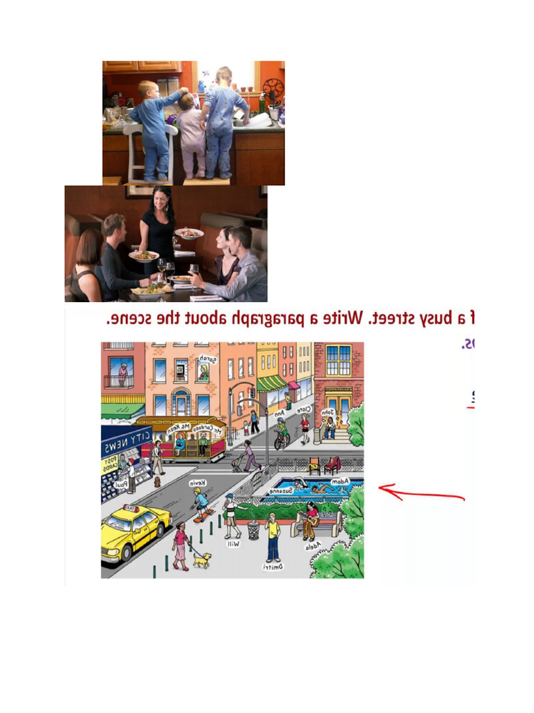 Describe The Pictures in Present Continuous Tense | PDF