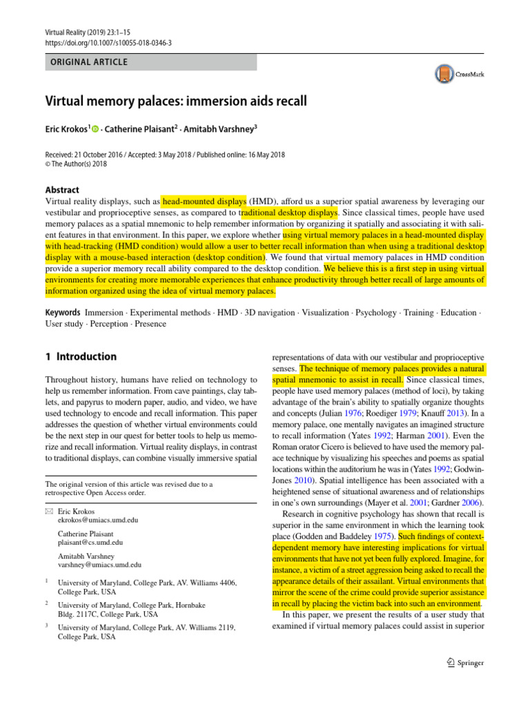 Memory Palace 02 | PDF | Recall (Memory) | Memory