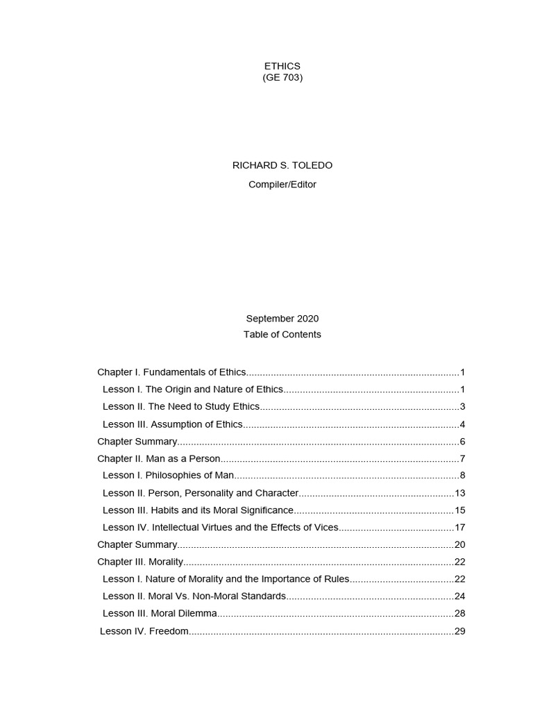 Ethics Full Module1 | PDF | Morality | Good And Evil