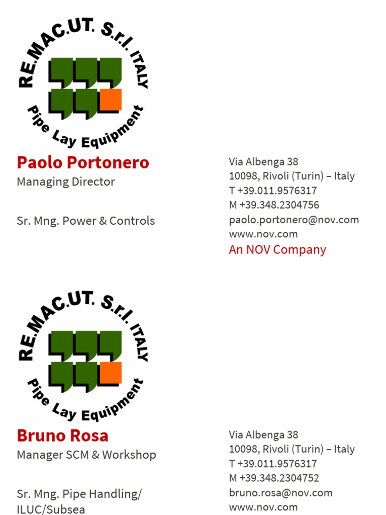 Business Cards Remacut - NOV | PDF