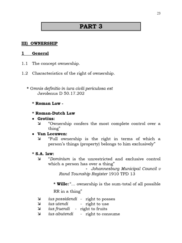 Transparency Notes 03. Ownership and Limitations | PDF | Jurisprudence ...