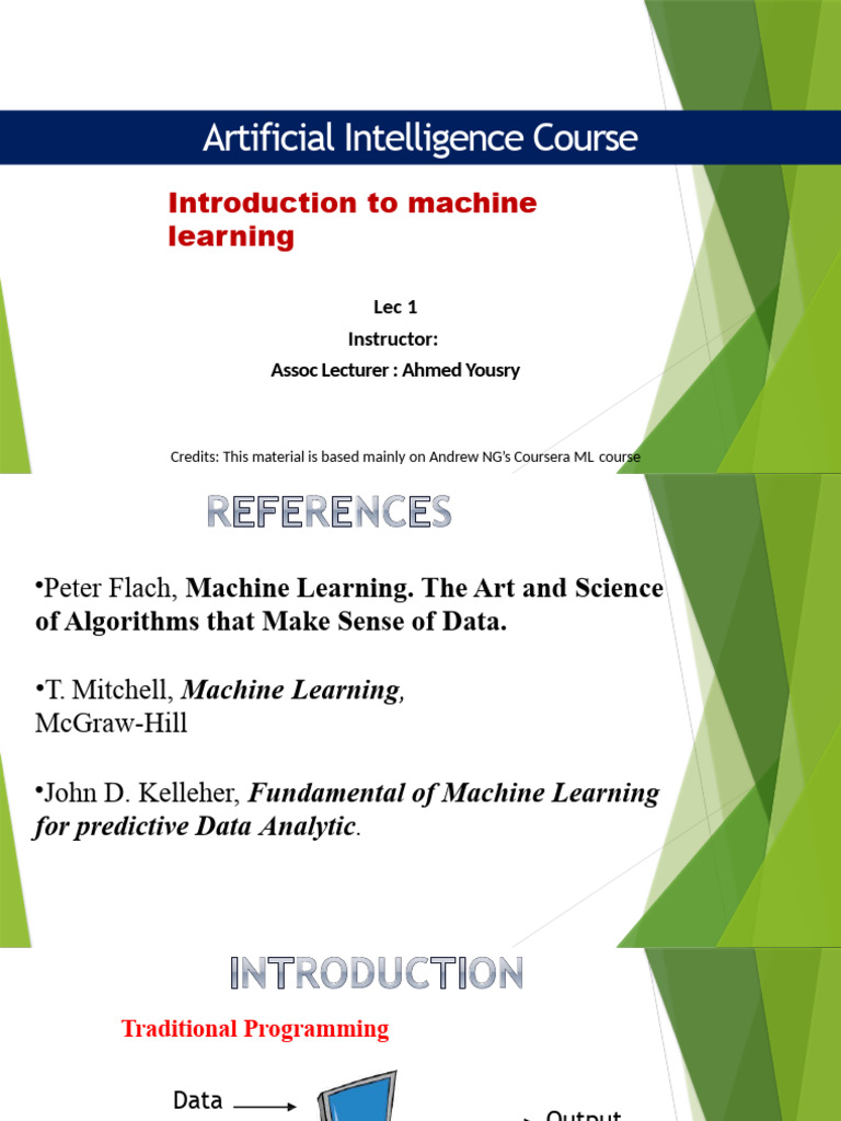 Lec1 Intoduction | PDF | Machine Learning | Statistical Classification