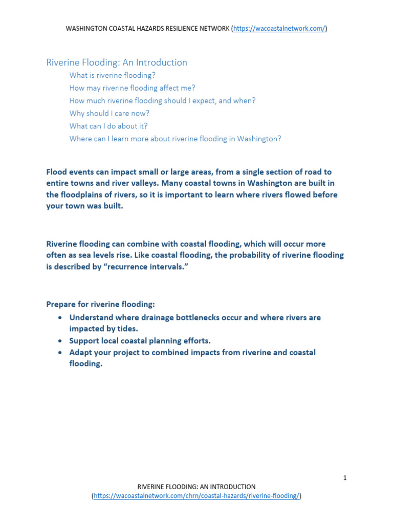 Riverine Flooding Introduction 2.18.20 | PDF | Flood | River