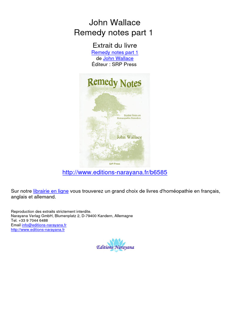 Remedy Notes Part 1 John Wallace.06585 - 2stramonium | PDF | Causes Of ...
